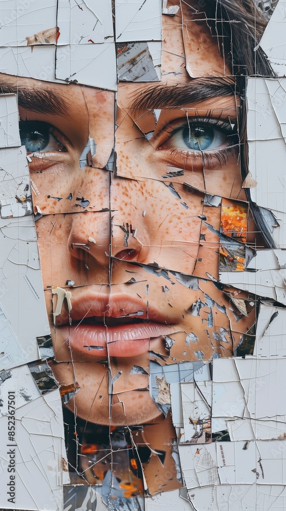 Abstract Digital Portrait, Mental Health Backdrop Concept, Depression ...