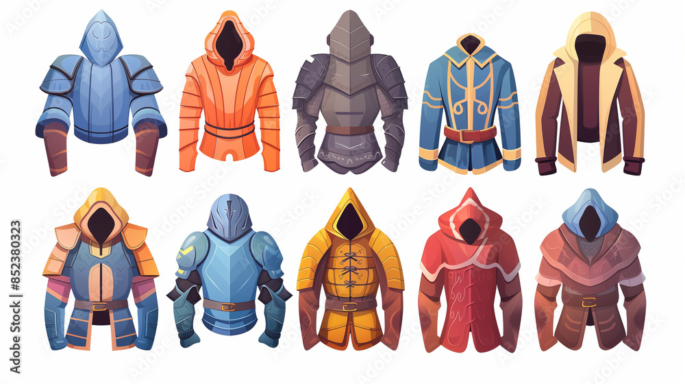 Fantasy rpg game characters armor suits showing different classes and ...