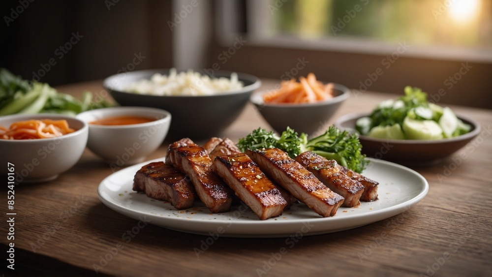Korean grill pork belly BBQ (Samgyeopsal Gui) - trendy Korean barbecue ...