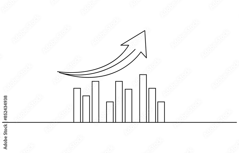growth chart outline icon illustration on transparent background ...