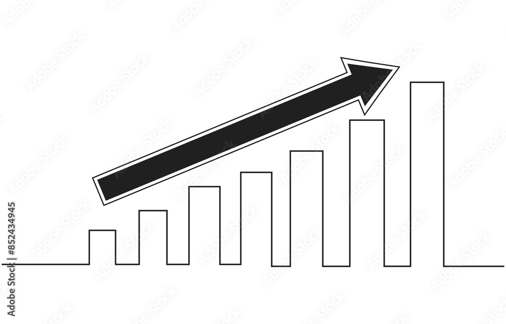 growth chart outline icon illustration on transparent background ...