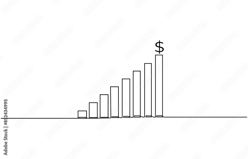 growth chart outline icon illustration on transparent background ...