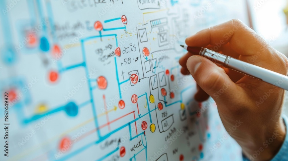 Mapping Out Success: Hand Drawing Business Process Flowchart on ...