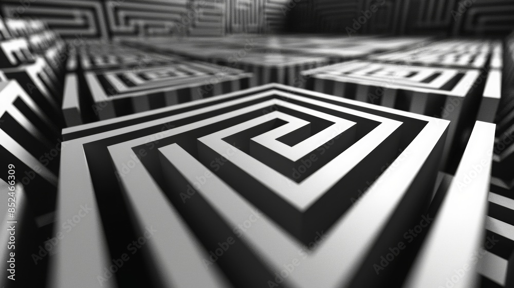 geometric patterns, densely packed interlocking squares and rectangles ...