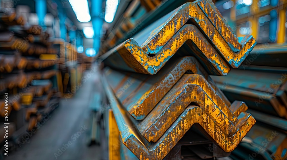 Metal profile angles of equal measurements made from steel and iron are ...