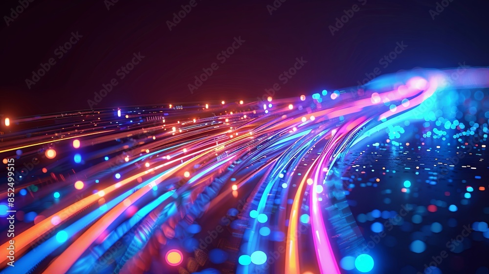 fiber optic cable technology illustrating internet, network, and high ...