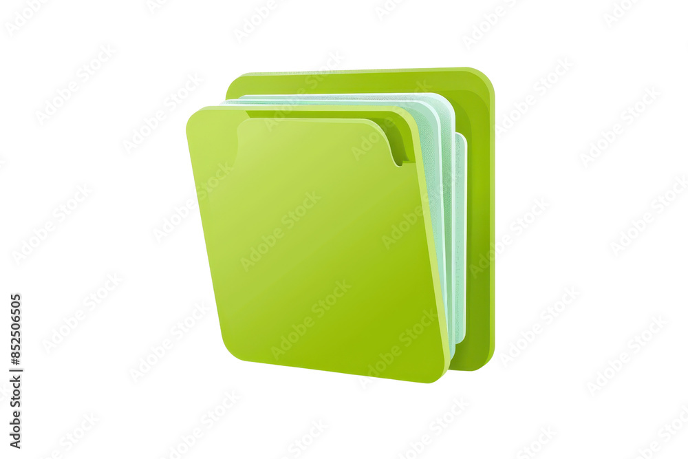 Green folder icon with multiple tabs, isolated on transparent ...