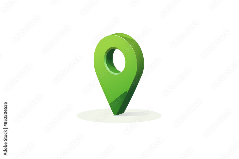 Green location pin icon on transparent background. symbolizing ...