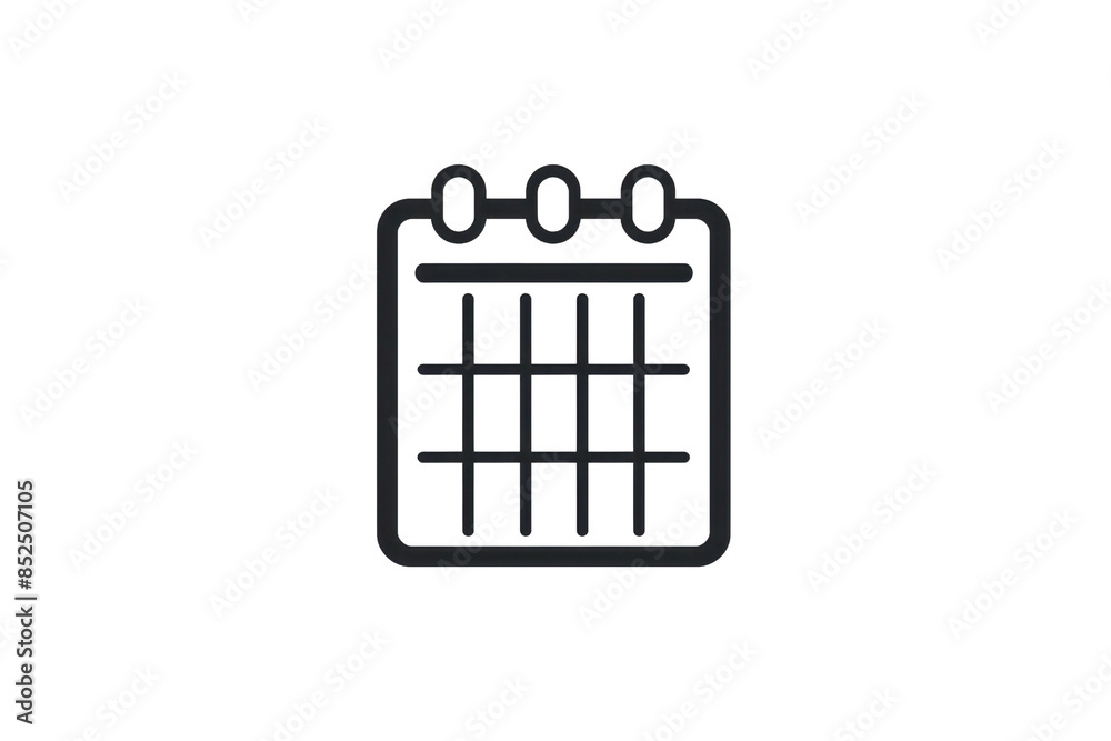 ภาพประกอบสต็อก Minimalistic calendar icon depicting a grid with dates ...