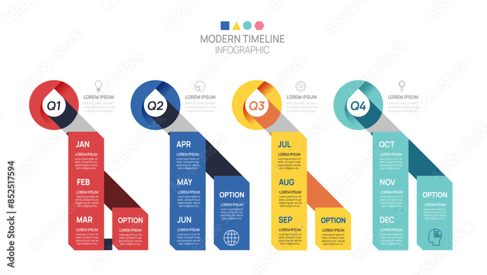 Business step timeline infographic template. Modern milestone element ...