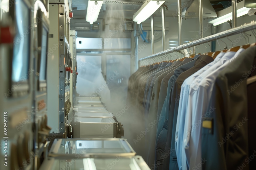Professional Dry Cleaning Process with Steam Pressing in Modern ...