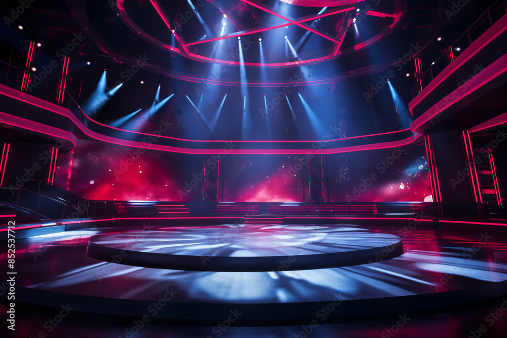 Artistic performances stage light background with spotlight illuminated ...