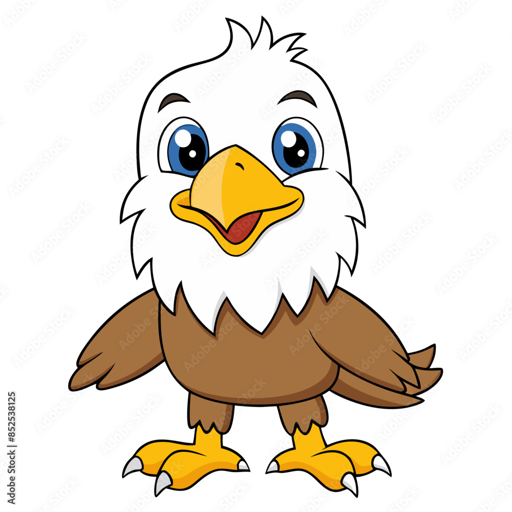 Cute eagle bird cartoon vector illustration Stock Vector | Adobe Stock