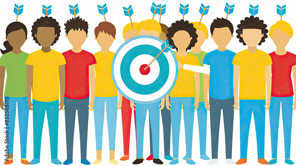 Company target achievement, business goal or objective to achieve, team ...