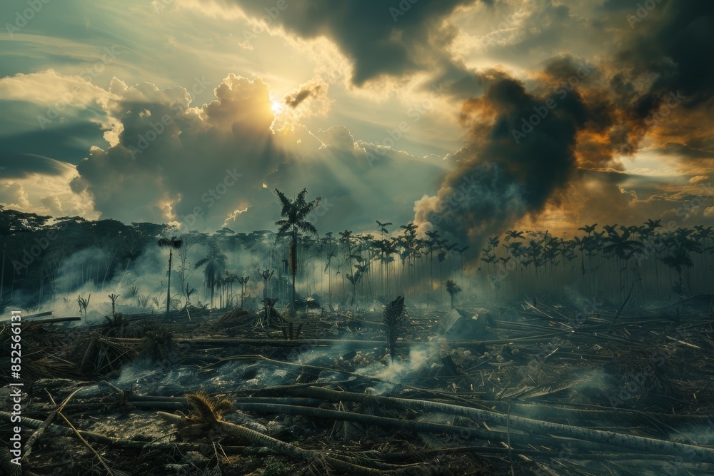 Deforestation in the Amazon rainforest, exacerbated by climate change ...