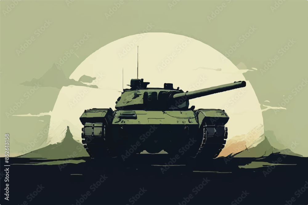 Military tank vector illustration. Illustration of military tank ...