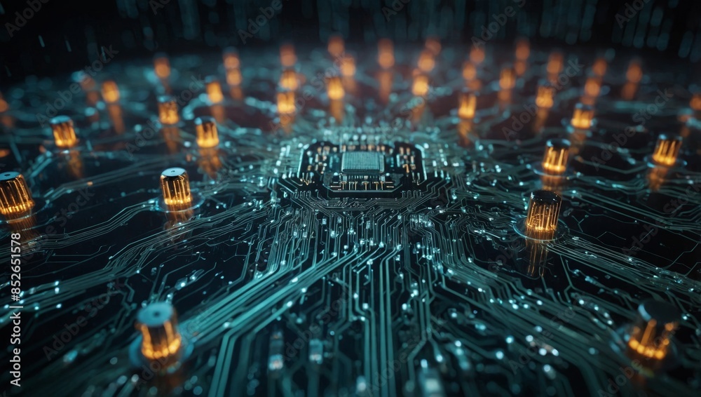 image representing cybersecurity. Include a close-up of a computer ...