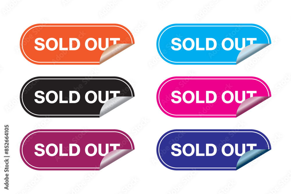 Sold out tag, label, sign stamp. Sold out tag sticker and label design ...