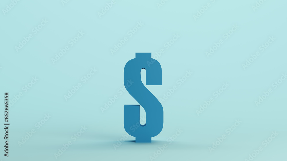 Blue dollar sterling money currency economy symbol typography pale ...