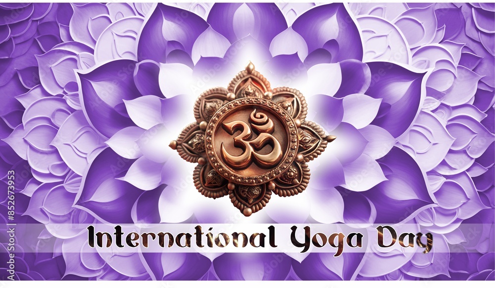 International Yoga Day congratulations. The thousand-petal lotus is a ...
