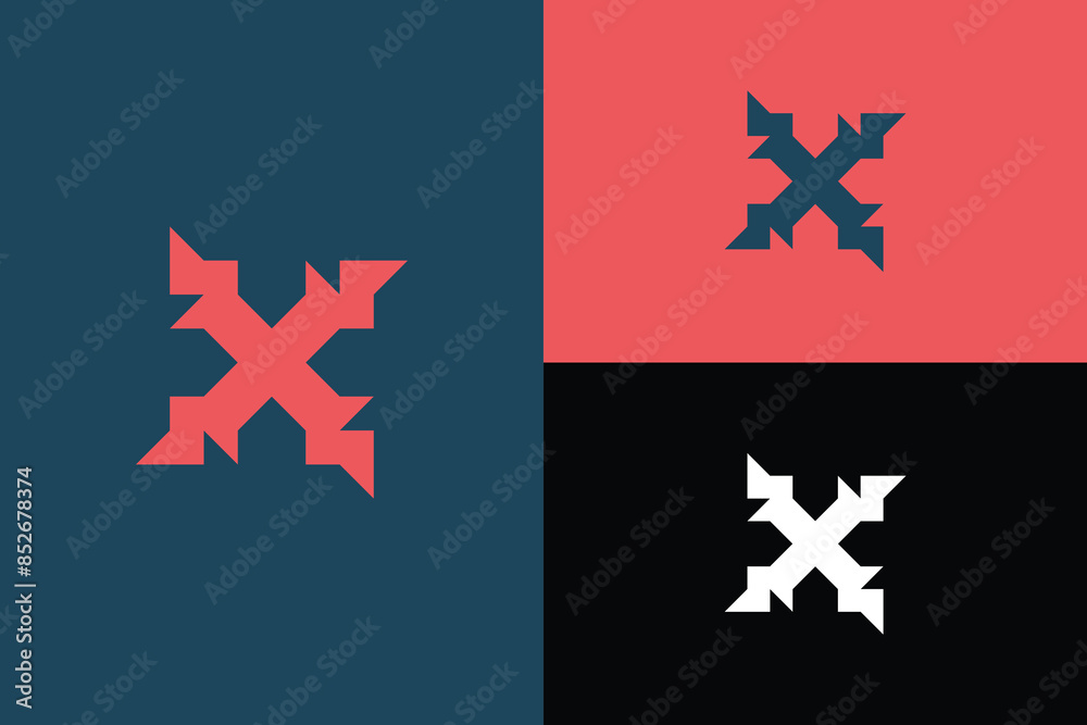simple and modern cross sign logo or x logo , Logo Modernism. Stock ...