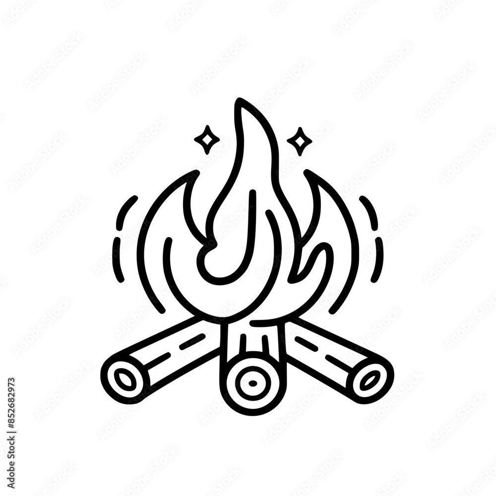 Flame Clipart, Flame Silhouette, Campfire SVG Bundle, Camping Clipart ...