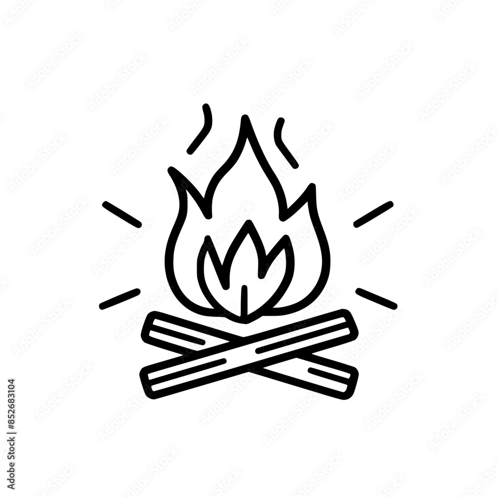 Vecteur Stock Flame Clipart, Flame Silhouette, Campfire SVG Bundle ...