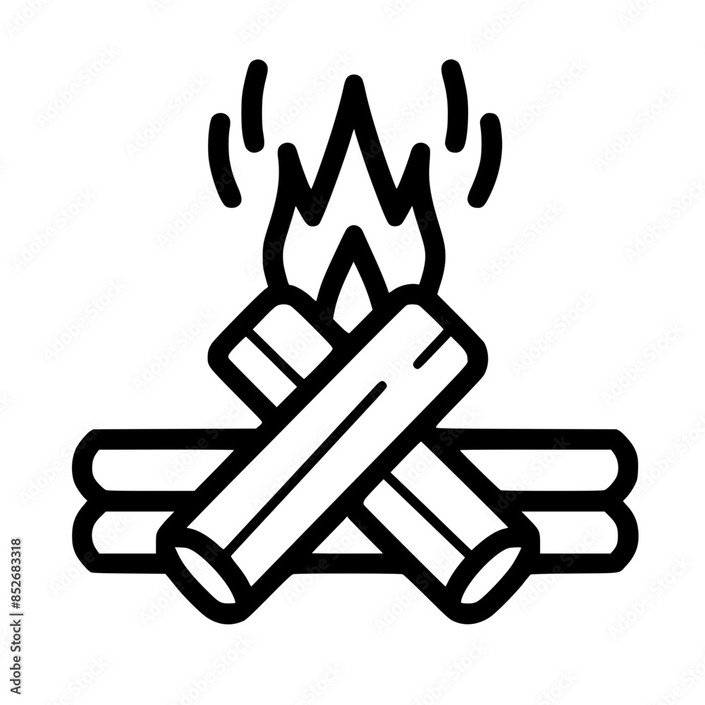 Flame Clipart, Flame Silhouette, Campfire SVG Bundle, Camping Clipart ...