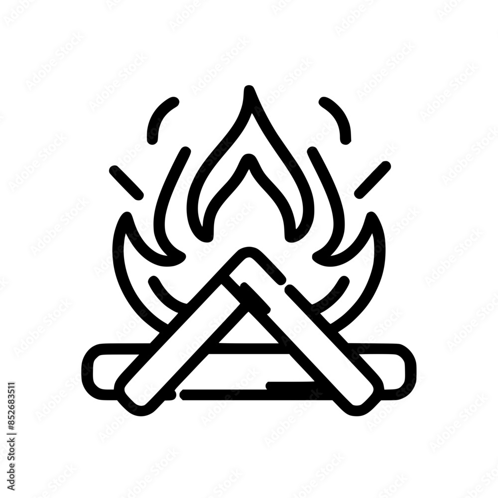 Flame Clipart, Flame Silhouette, Campfire SVG Bundle, Camping Clipart ...