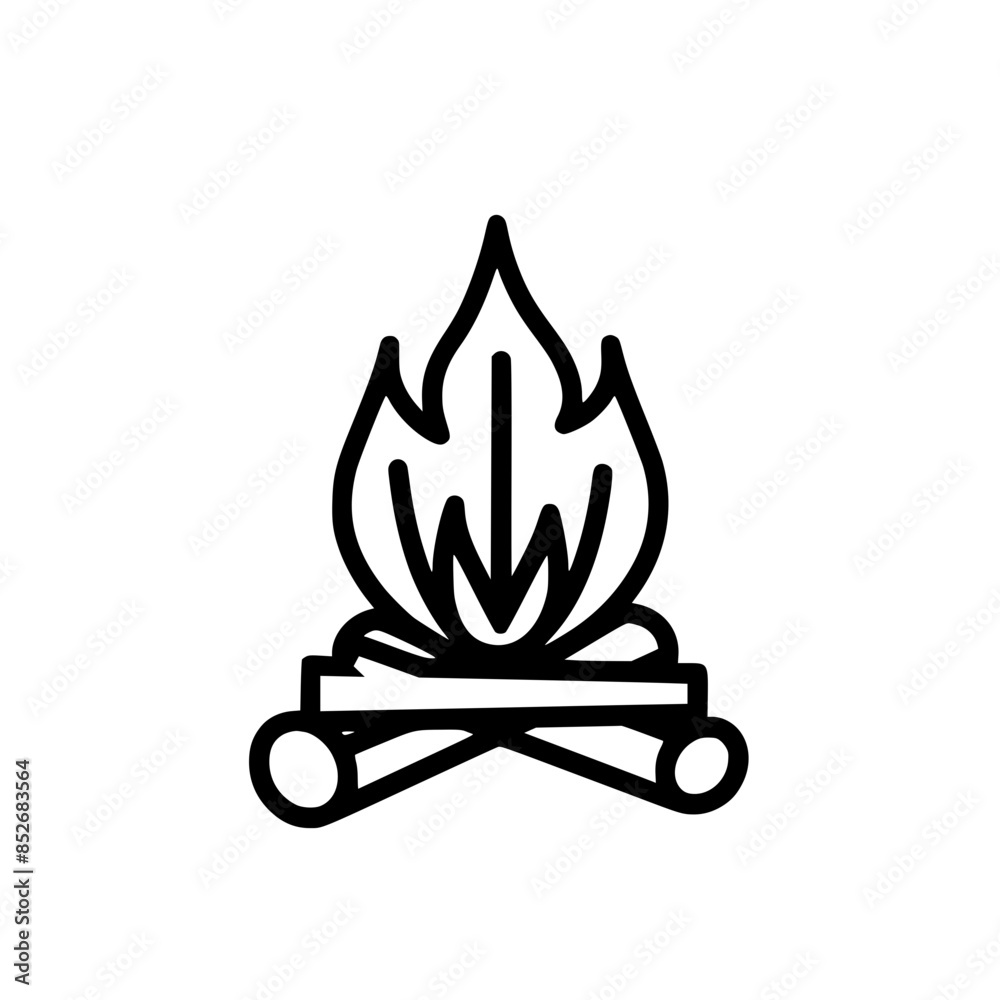 Vetor de Flame Clipart, Flame Silhouette, Campfire SVG Bundle, Camping ...