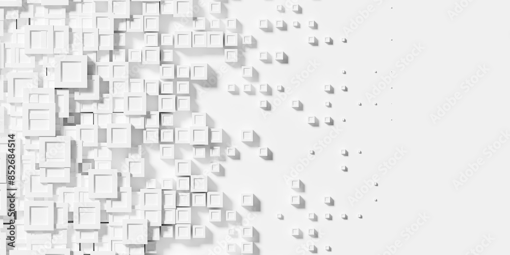 Overlaid scaled top inset white cube boxes block background wallpaper ...