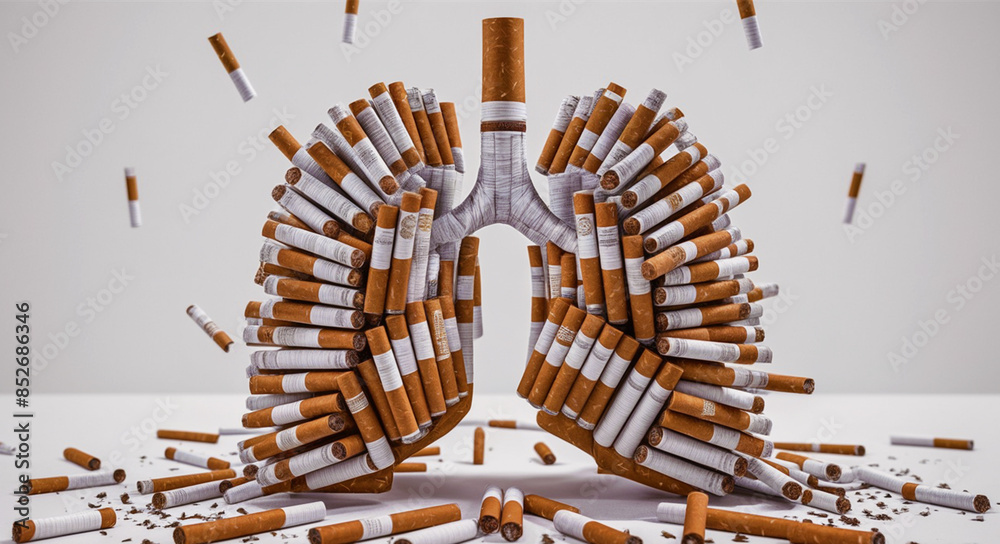 Human lungs are replicated with cigarette filters, a concept that ...