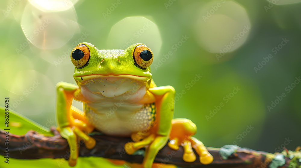 red eyed tree frog at night in tropical rainforest treefrog Agalychnis ...