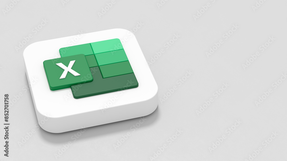 Microsoft Excel App Icon on Gray Background with Copy Space Stock ...