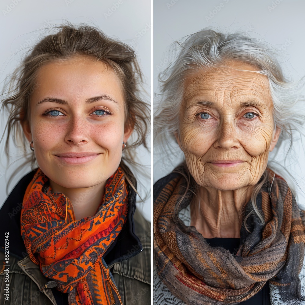 Transformation of Youth: Before & After, young Girl to 80s Lady ...