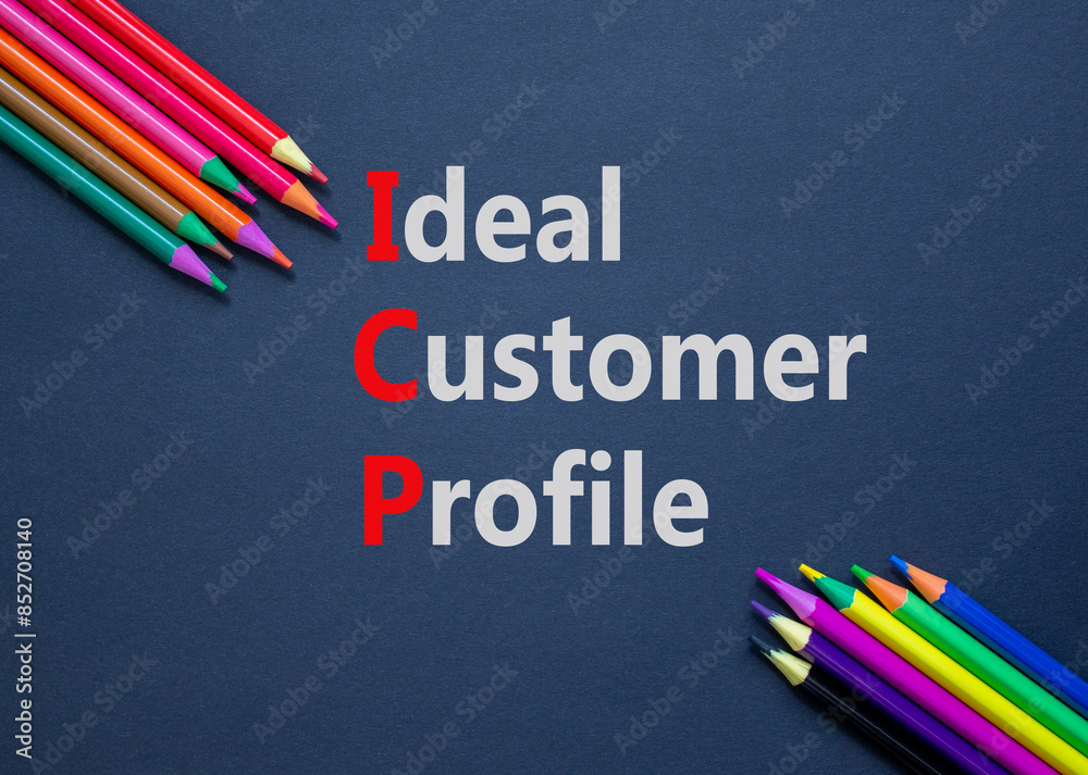 ICP ideal customer profile symbol. Concept words ICP ideal customer ...