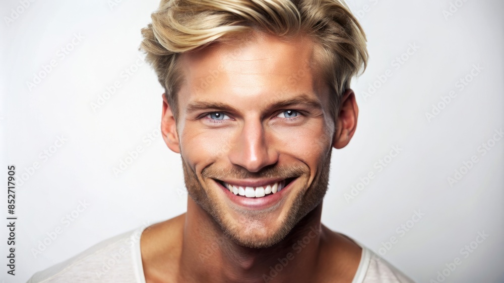 Attractive scandinavian male model with chiseled jawline, stylish ...