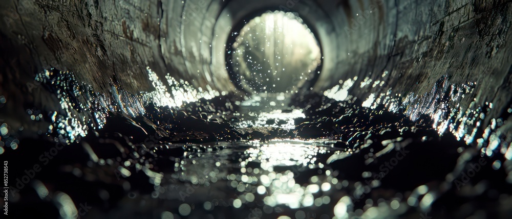 creepy underground tunnel, cramped, dark, and narrow passage with ...