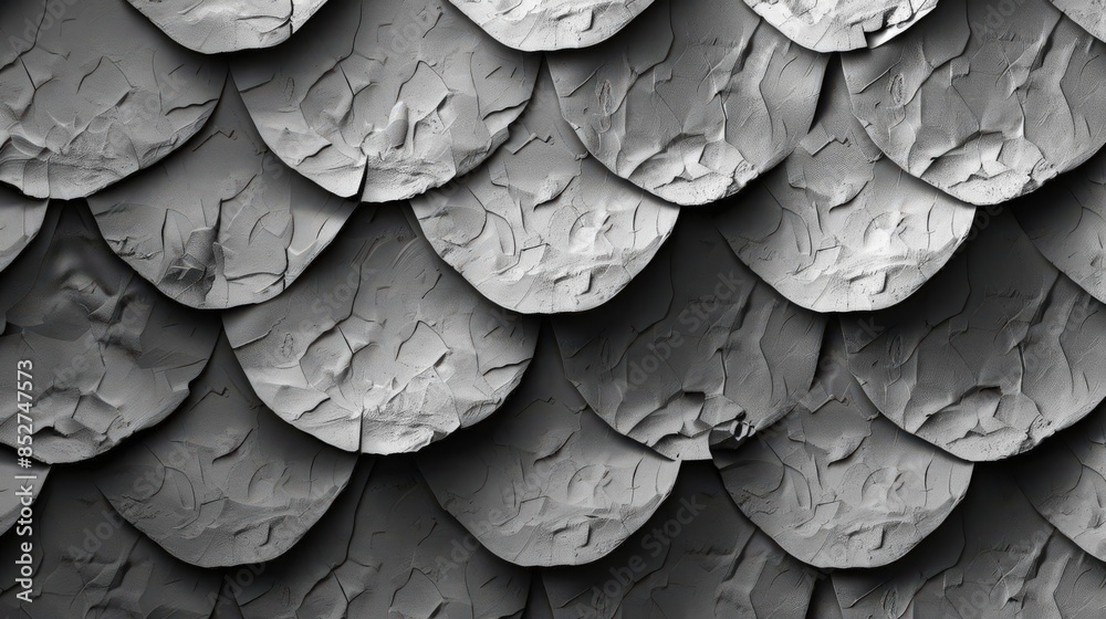 Long shot, 8bit 2D topology map of fish scale texture, greyscale, top ...