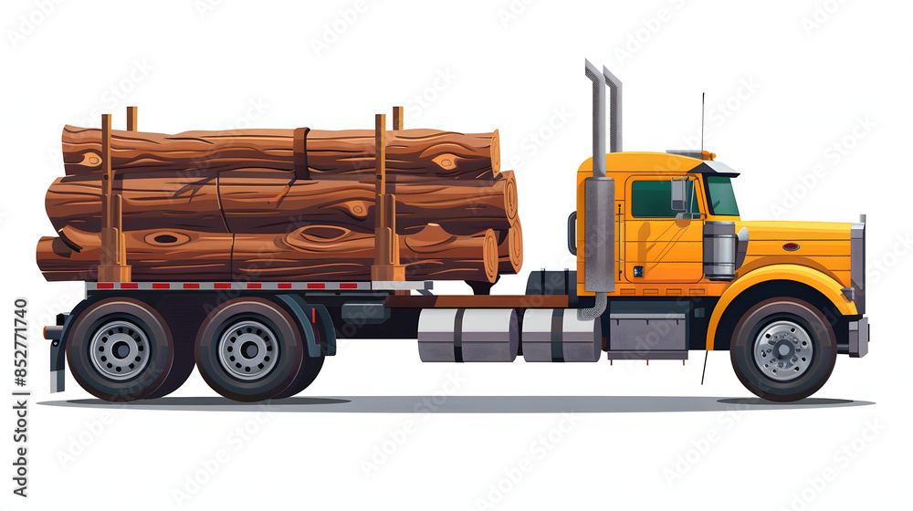 truck for transporting wooden logs. logging timber wood industry ...