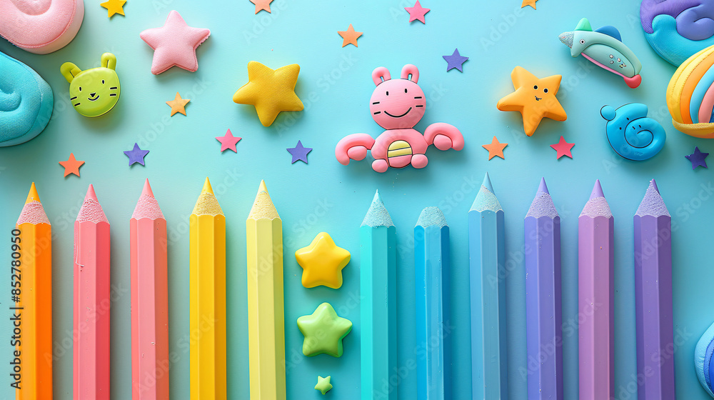 Cute toddler behavior chart with a colorful background and character ...