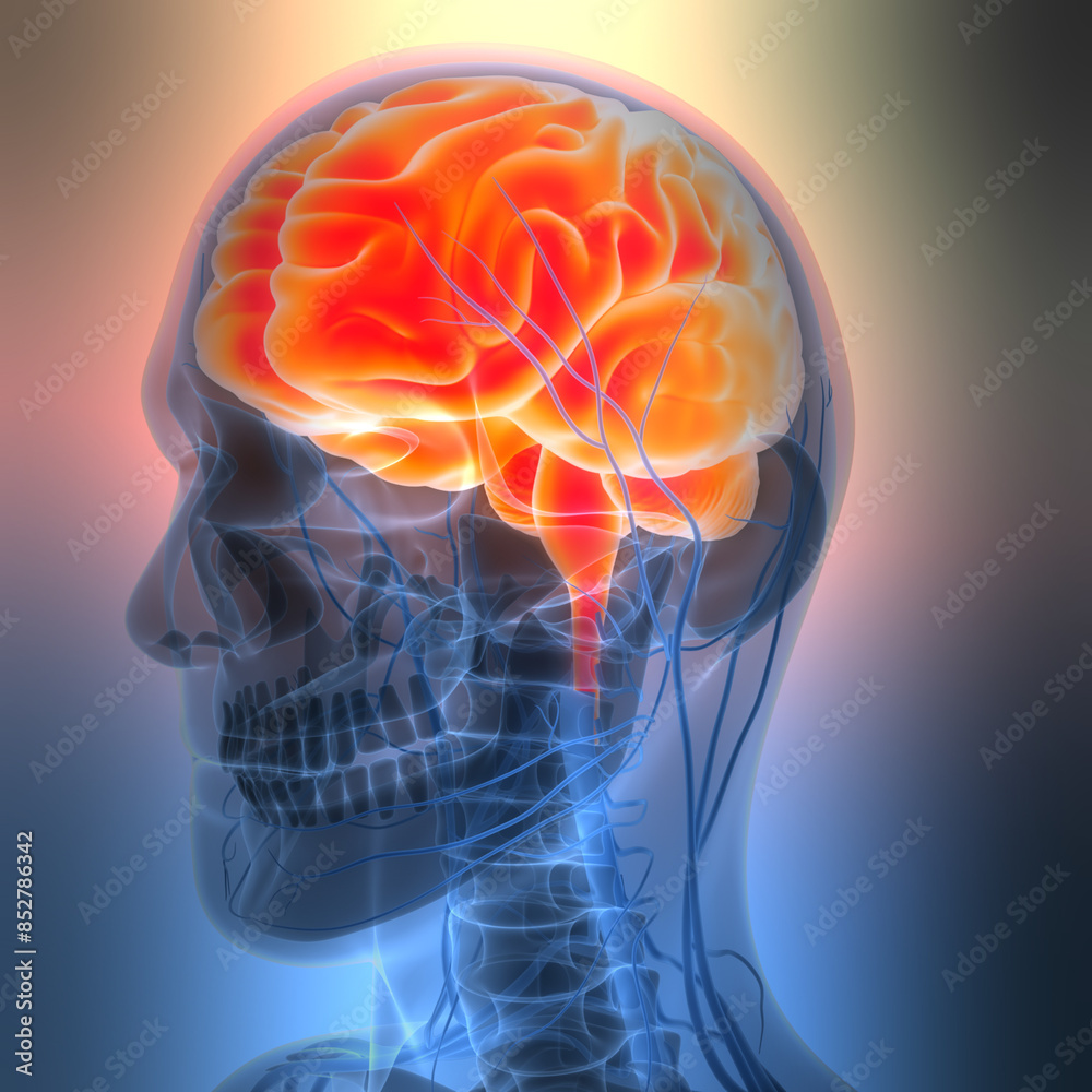 Central Organ of Human Nervous System Brain Anatomy Stock Illustration ...
