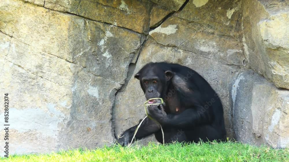 Vídeo do Stock: Chimpanzee (Pan troglodytes), also known as the common ...