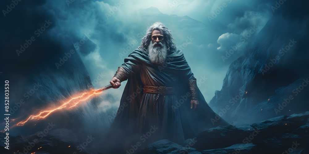 Zeus, the Supreme Ruler of Mount Olympus, Employs His Thunderbolt to ...