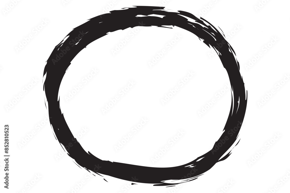 Black circle, pen draw. Highlight hand drawing different circles ...