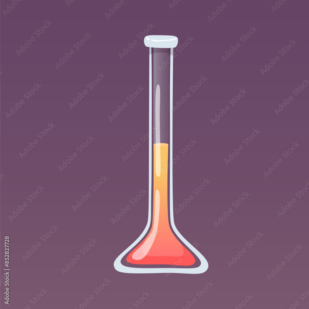 Laboratory glass beaker vector illustration. Lab chemistry test. Flask ...