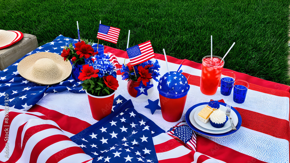 Fourth of July aesthetic wallpaper, Independence day concept background ...