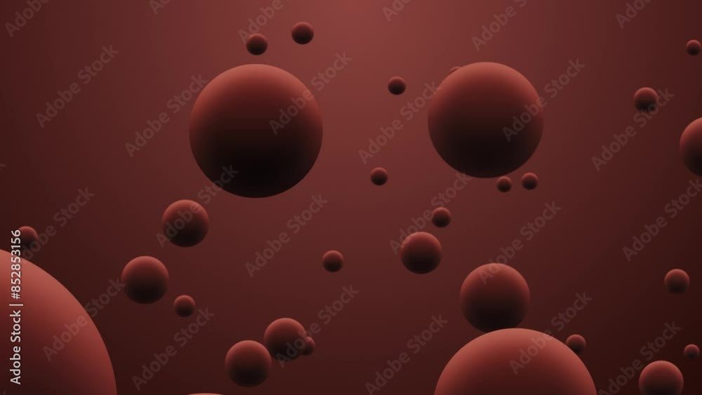 chocolate brown floating balls, bubbles, spheres, particles, animated ...