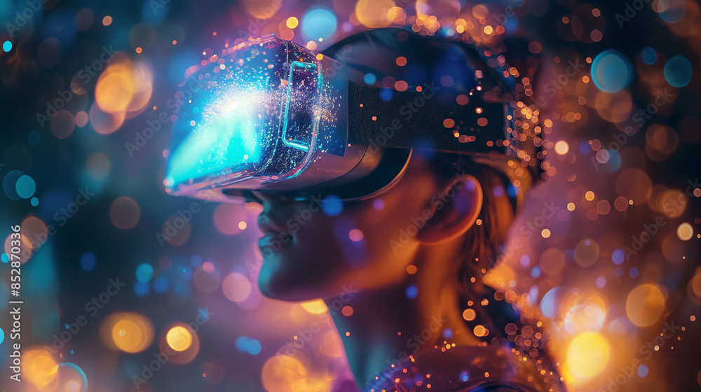 Cinematic Closeup of Holographic Augmented Reality Helmet with Digital ...