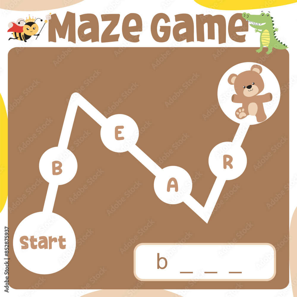 Maze game worksheet. Worksheet for learning English. Educational ...